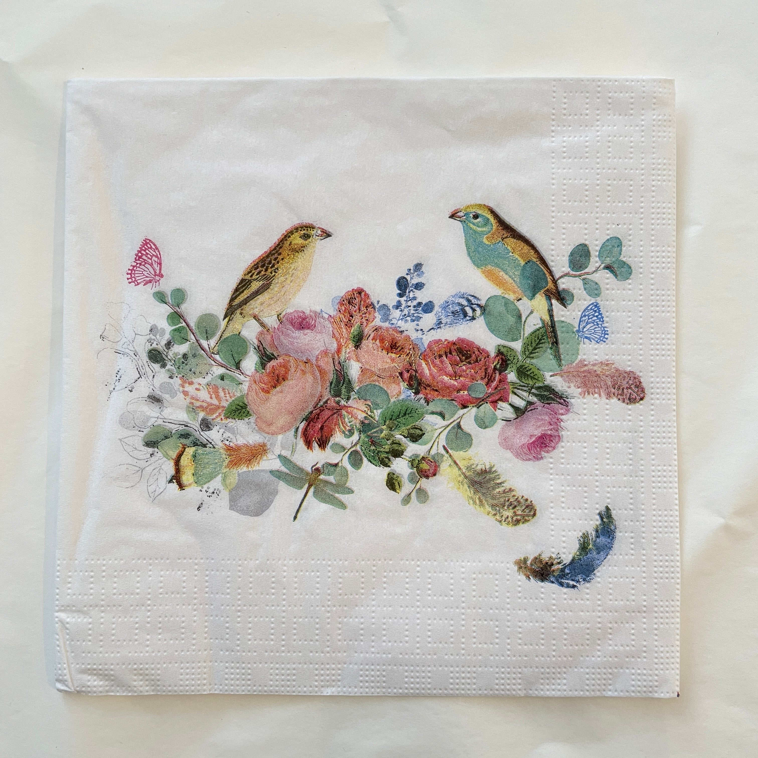 Bird Conversation Napkin | Decoupage Napkin | Dooney & Daughters