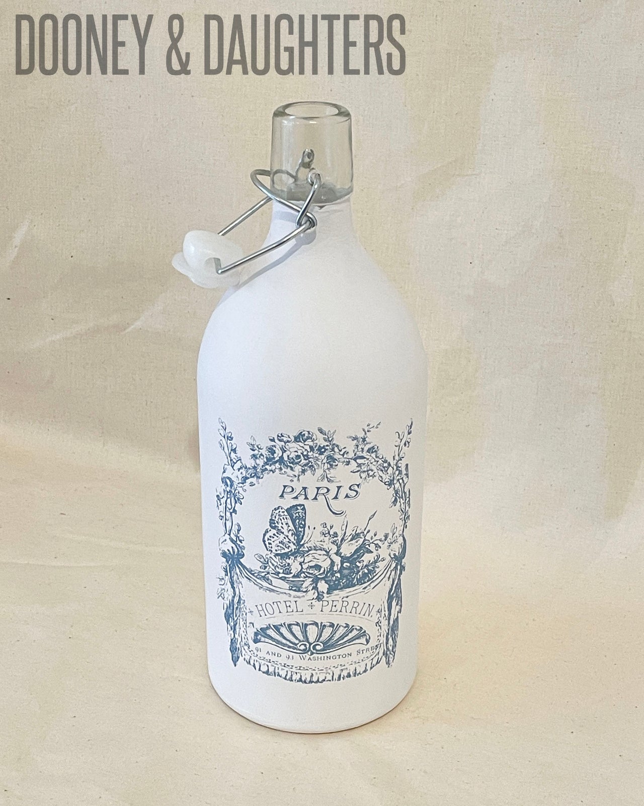 Decorated Glass Bottle | Transfer Bottle | Dooney & Daughters