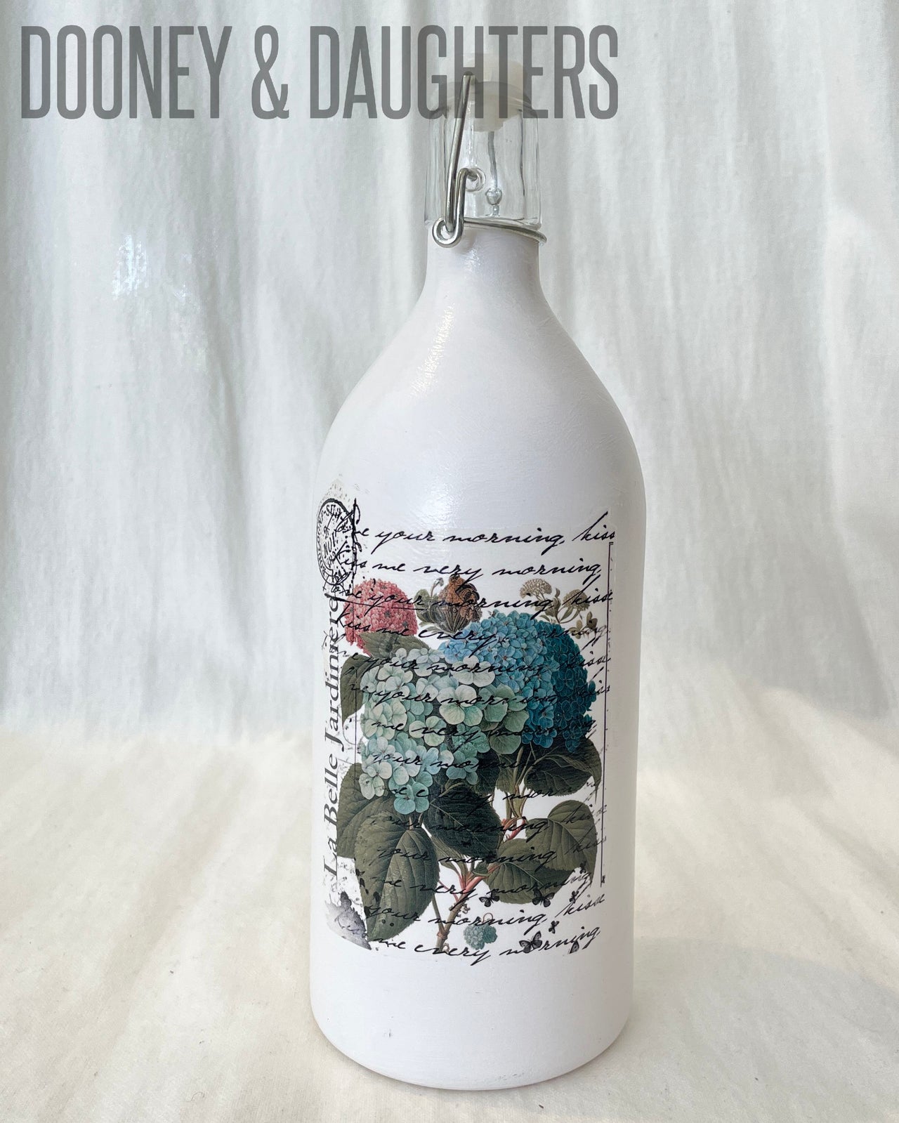 Decorated Glass Bottle | Transfer Bottle | Dooney & Daughters