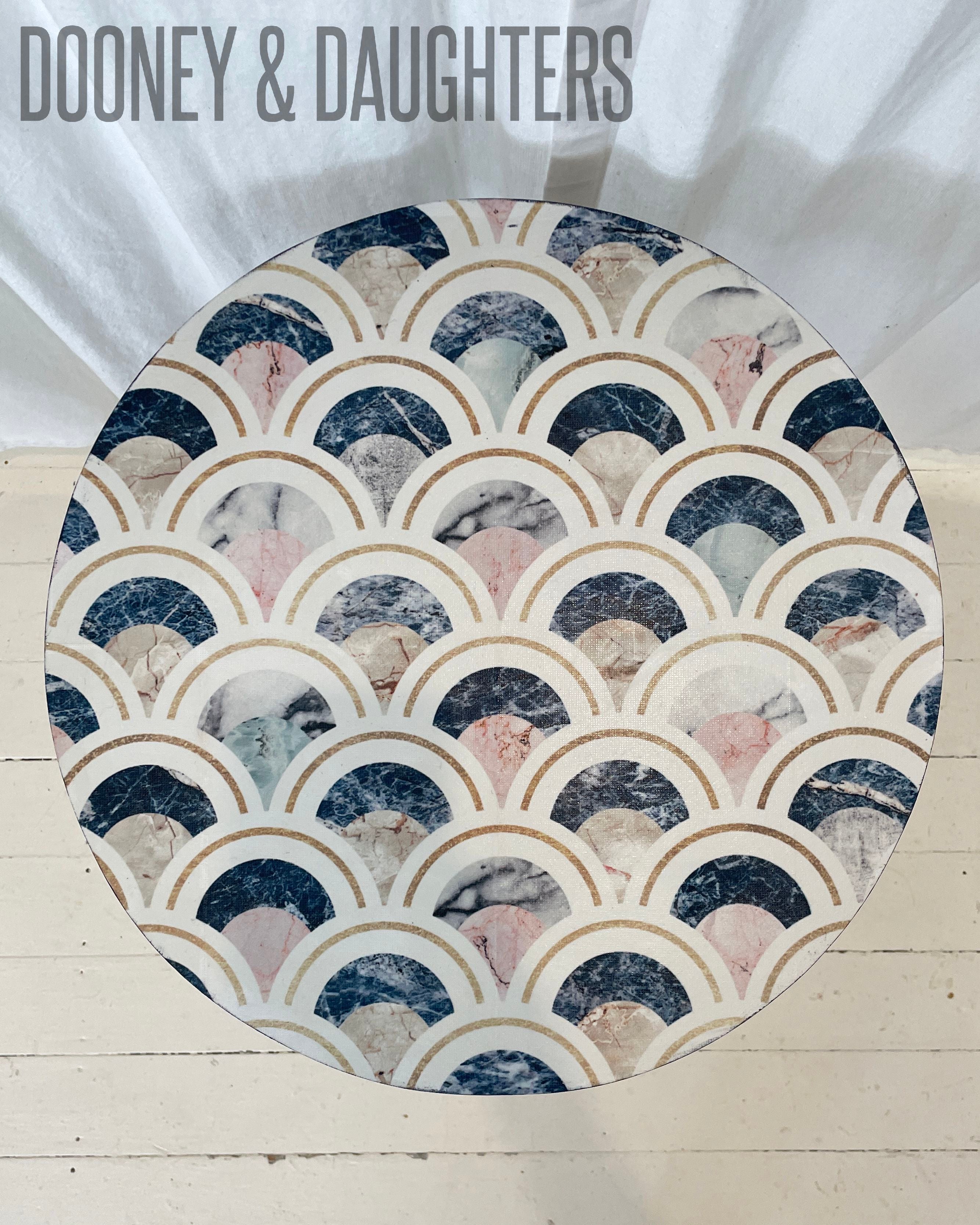 Marble Scales Hand Decorated Side Table | Dooney & Daughters