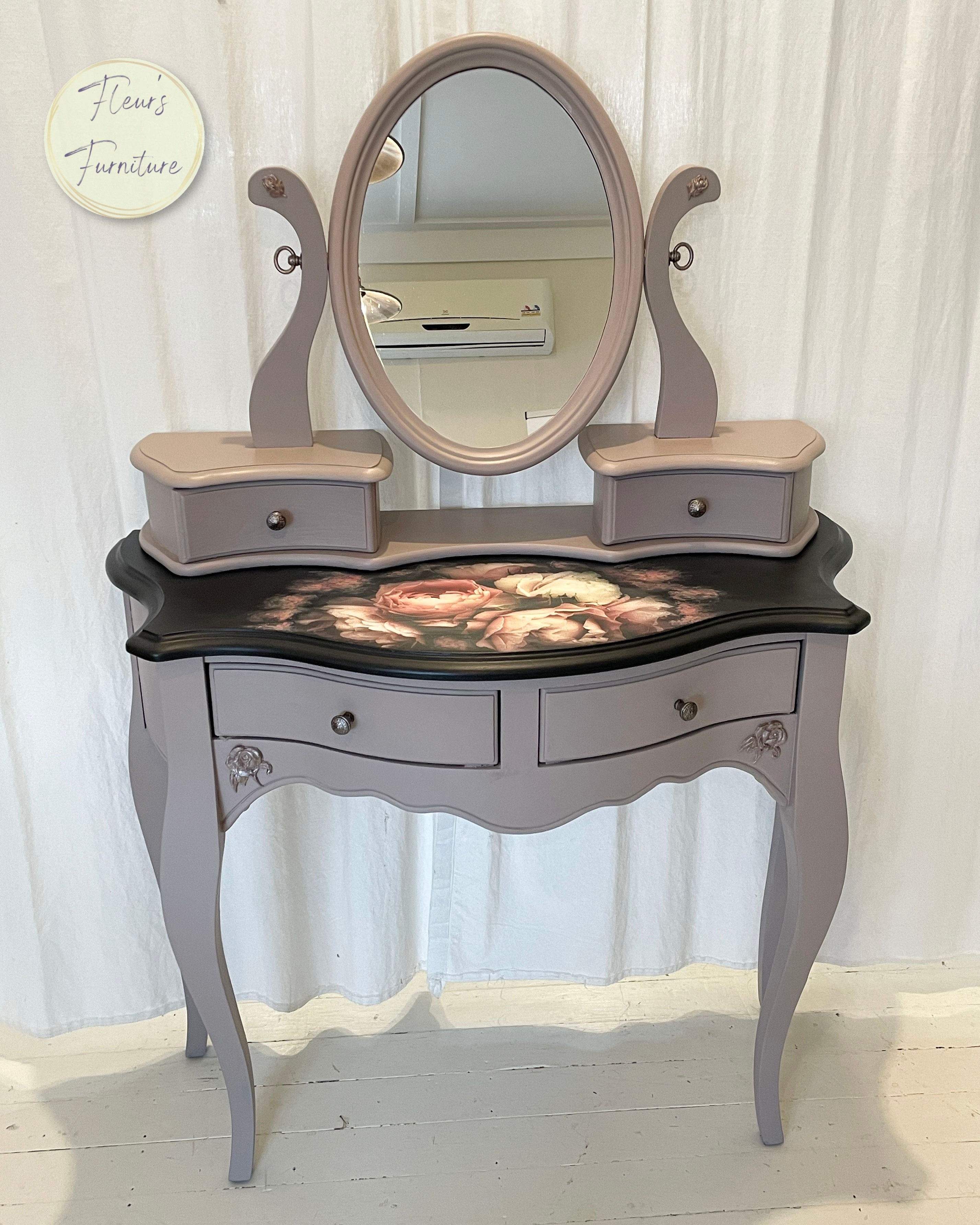 Moody Florals Dressing Table with Mirror| Dooney & Daughters