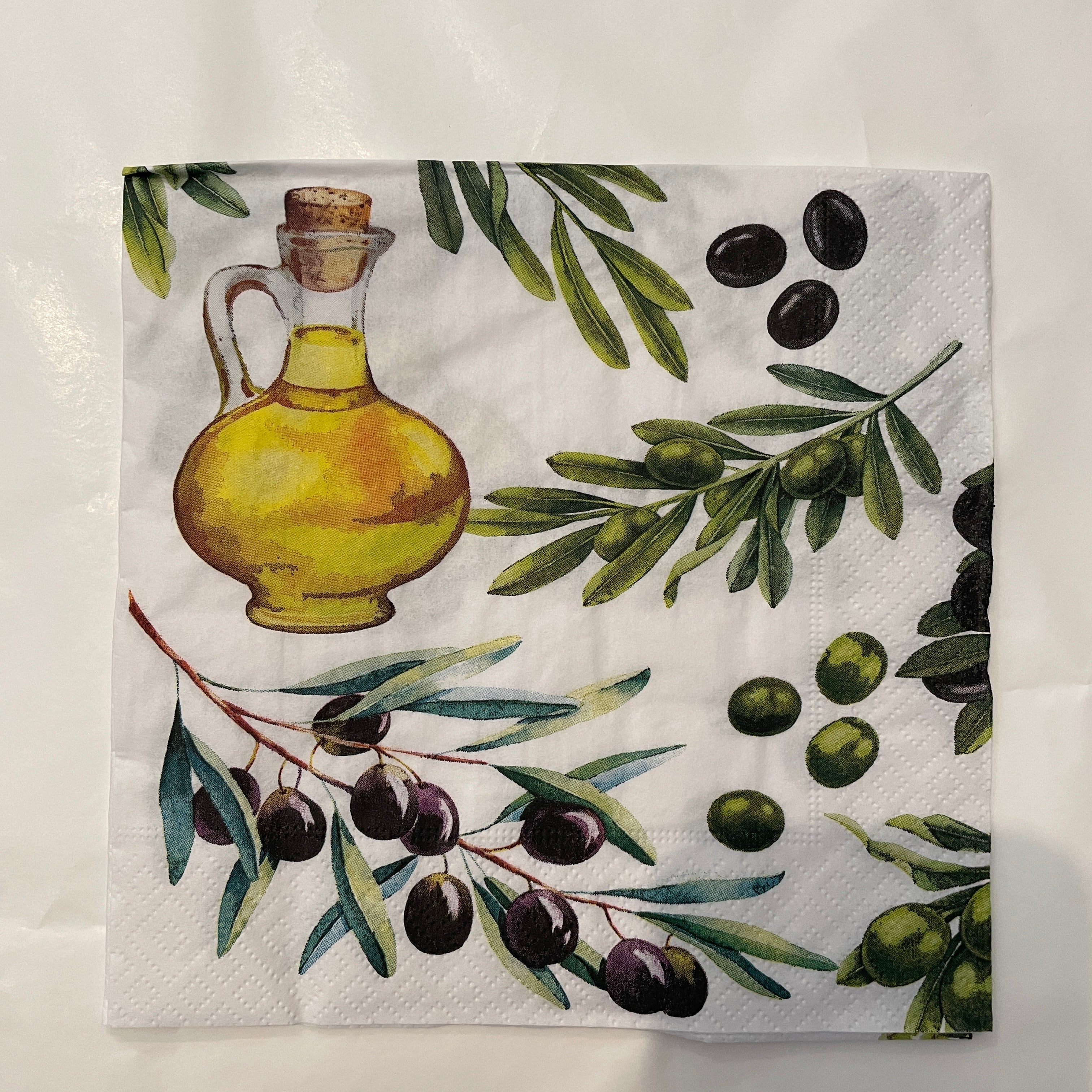 Olive Oil Napkin | Decoupage Napkin | Dooney & Daughters