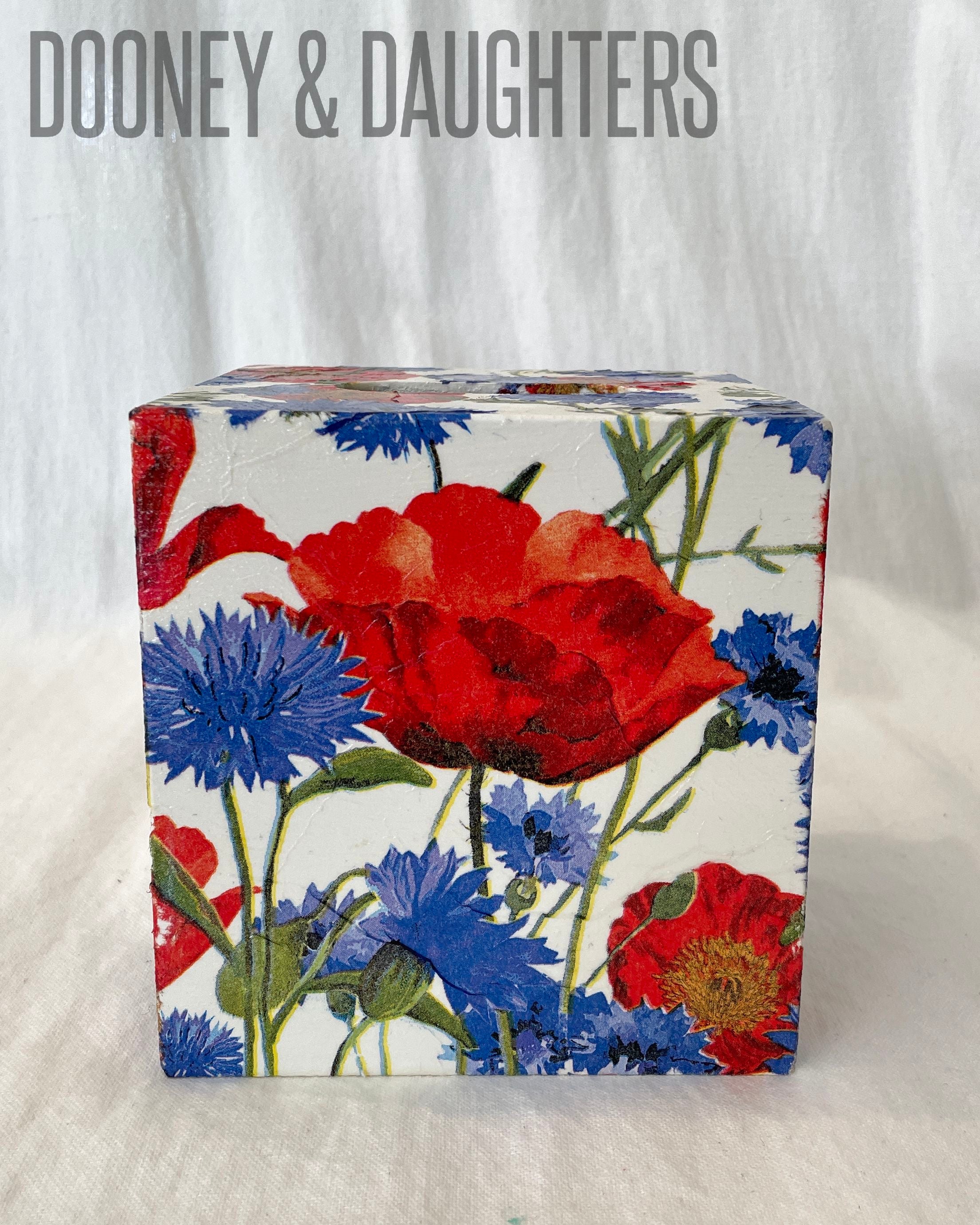 Square Hand Decorated Tissue Box | Dooney & Daughters