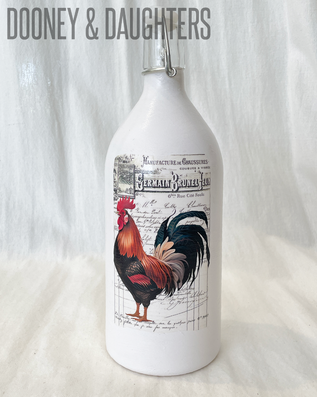 Decorated Glass Bottle | Transfer Bottle | Dooney & Daughters