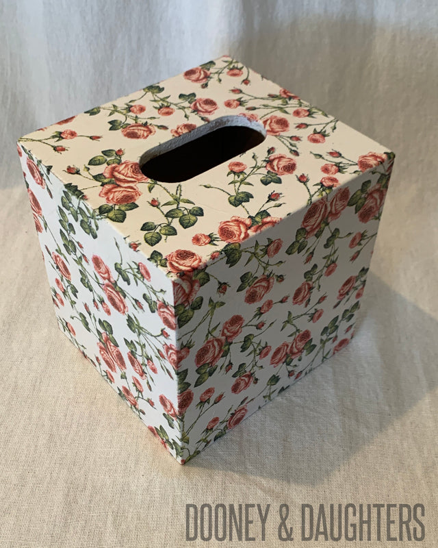 Square Hand Decorated Tissue Box | Dooney & Daughters