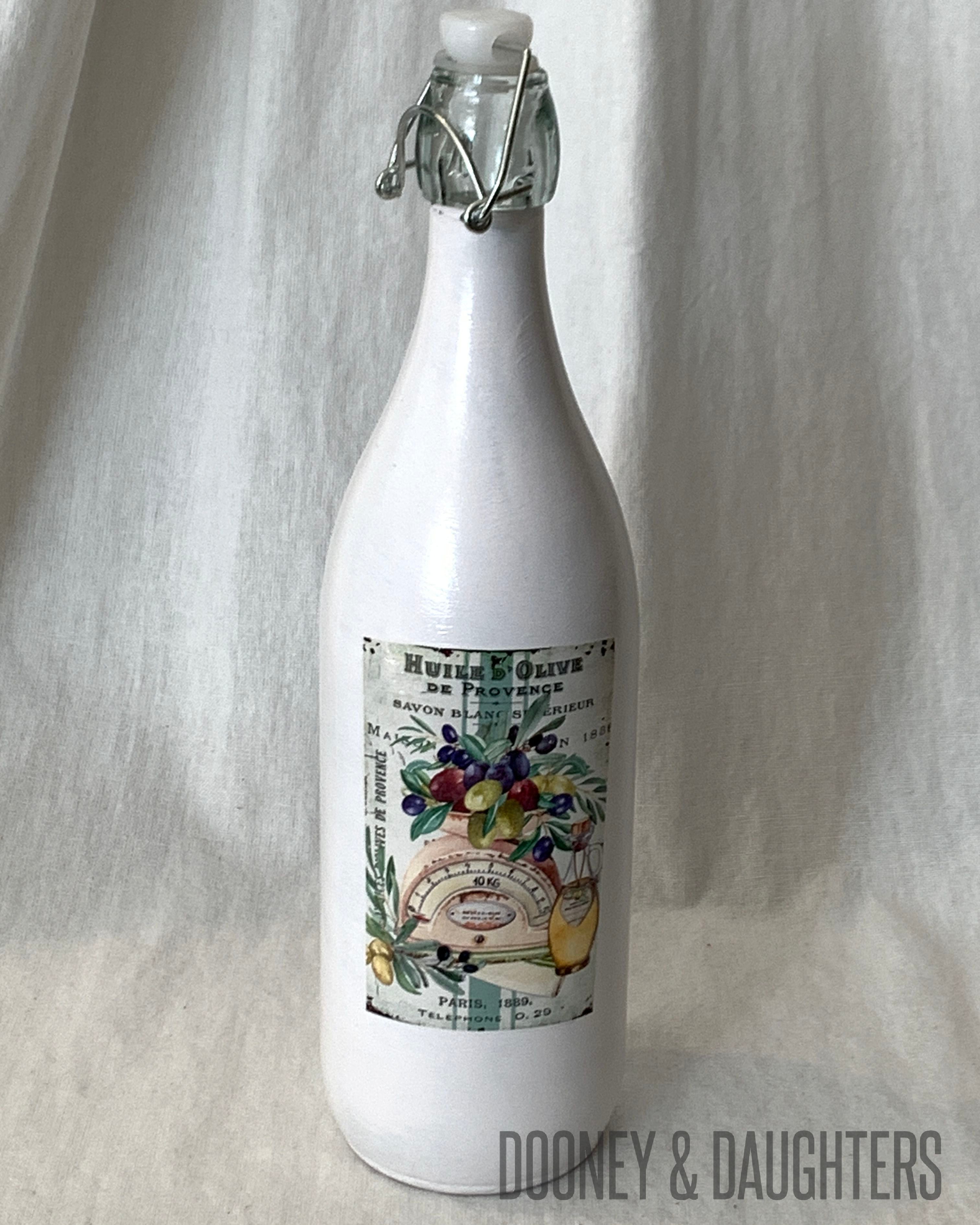 Decorated Glass Bottle | Transfer Bottle | Dooney & Daughters