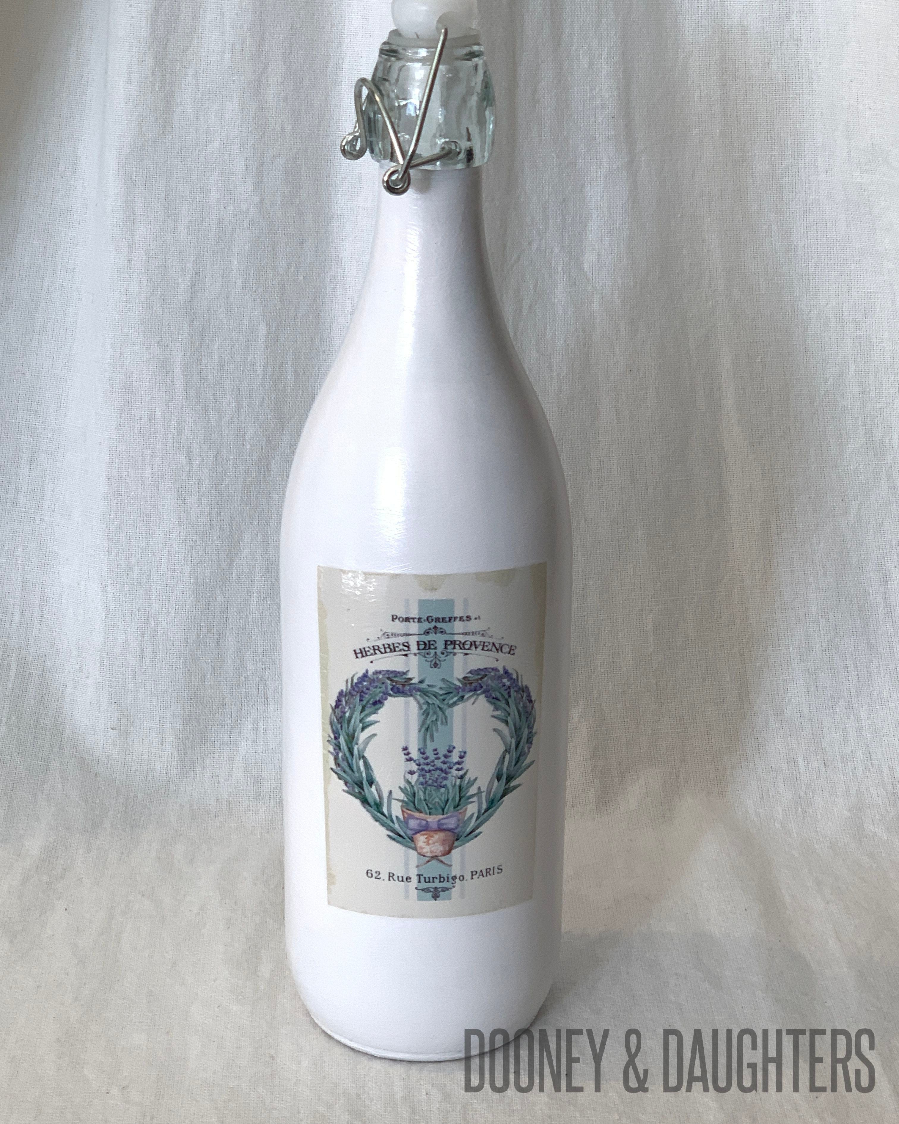 Decorated Glass Bottle | Transfer Bottle | Dooney & Daughters