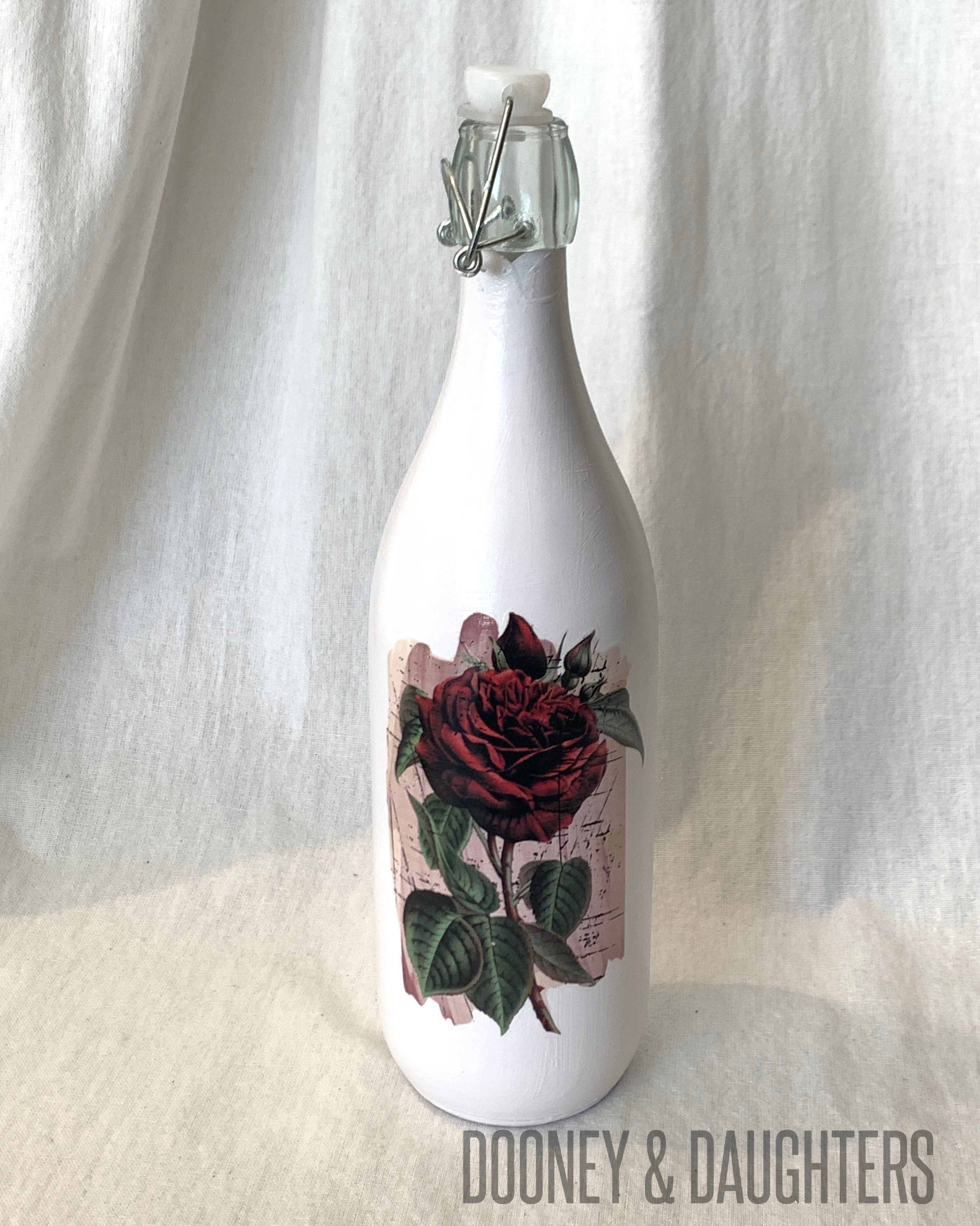Decorated Glass Bottle | Transfer Bottle | Dooney & Daughters