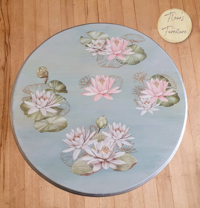 Waterlily Swan Table | Hand Painted | Dooney & Daughters