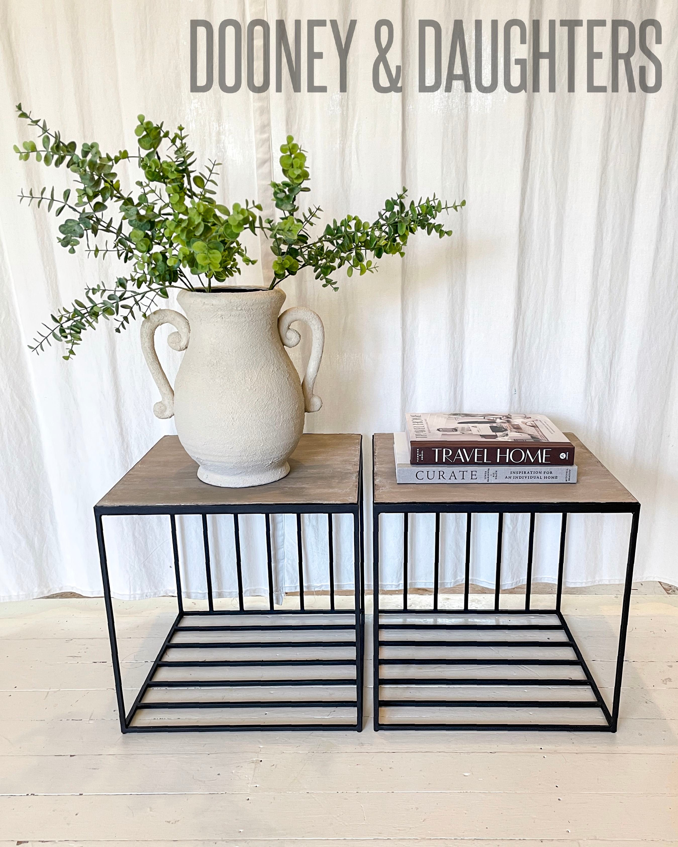 Faux Wood Side Tables | Hand Painted | Dooney & Daughters