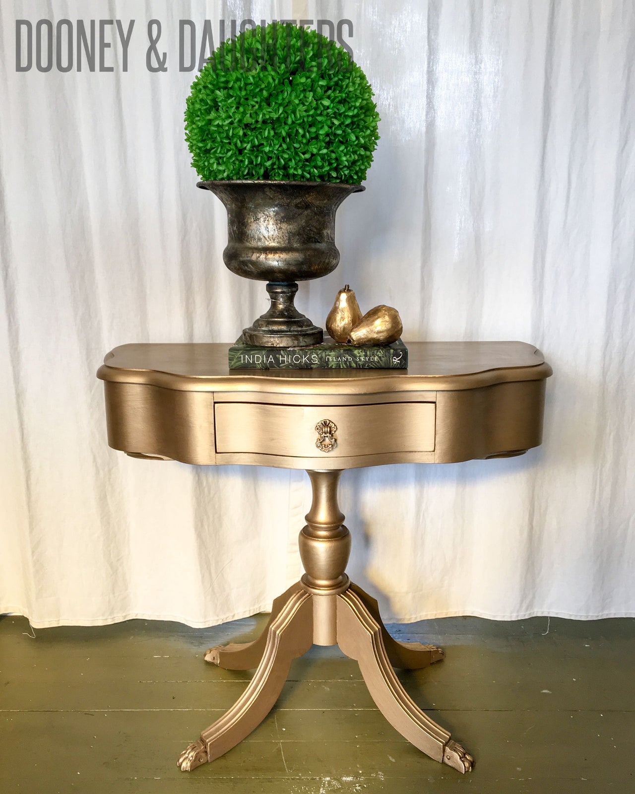 Soft Gold Metallic | Gold Hall Table | Dooney & Daughters