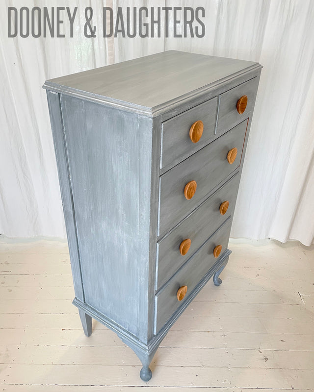 Grey & Whitewashed Tallboy | Painted Furniture | Dooney & Daughters