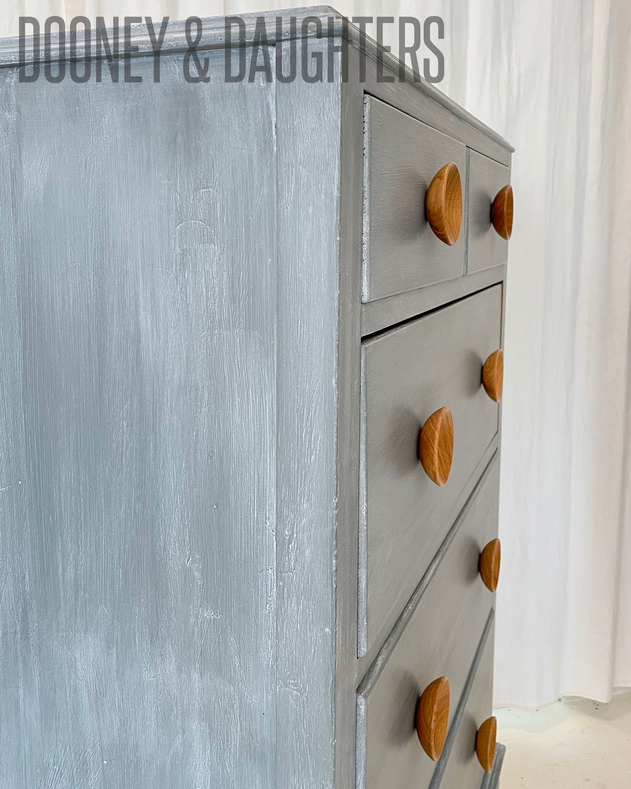 Grey & Whitewashed Tallboy | Painted Furniture | Dooney & Daughters